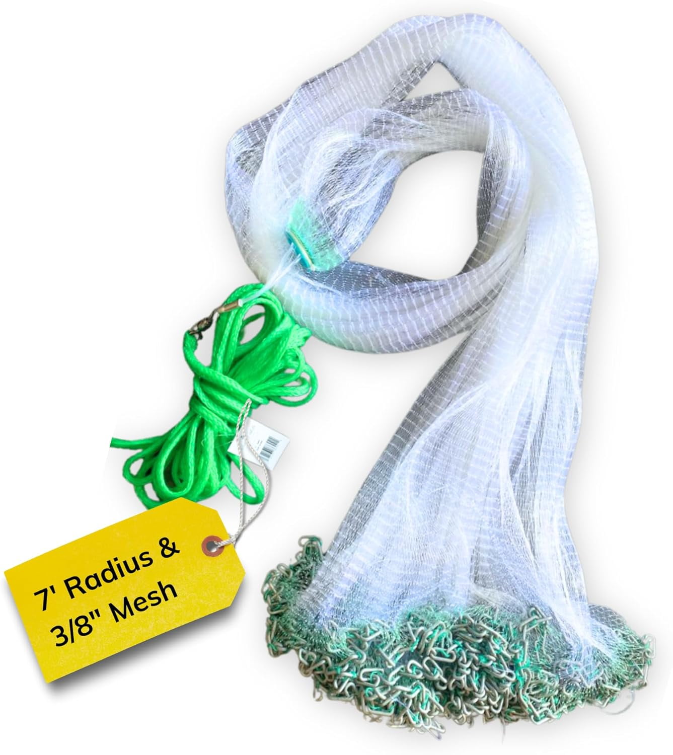 Cast Nets 4.5ft-10ft Radius|3/8",1/2",1" Mesh for Fishing with Chain ...