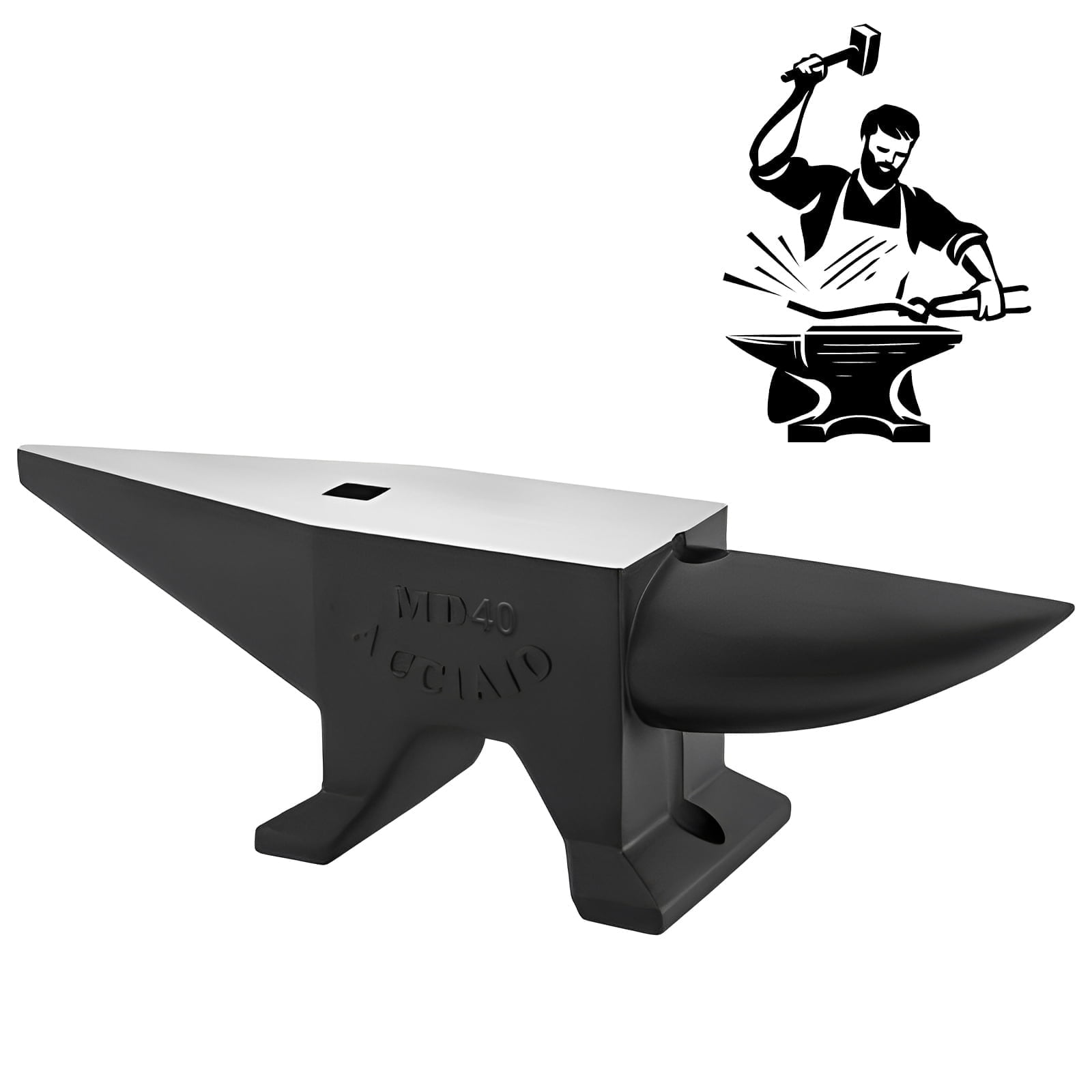 Cast Steel Blacksmith Anvil, 88LBS Single Iron Anvil - High Hardness ...