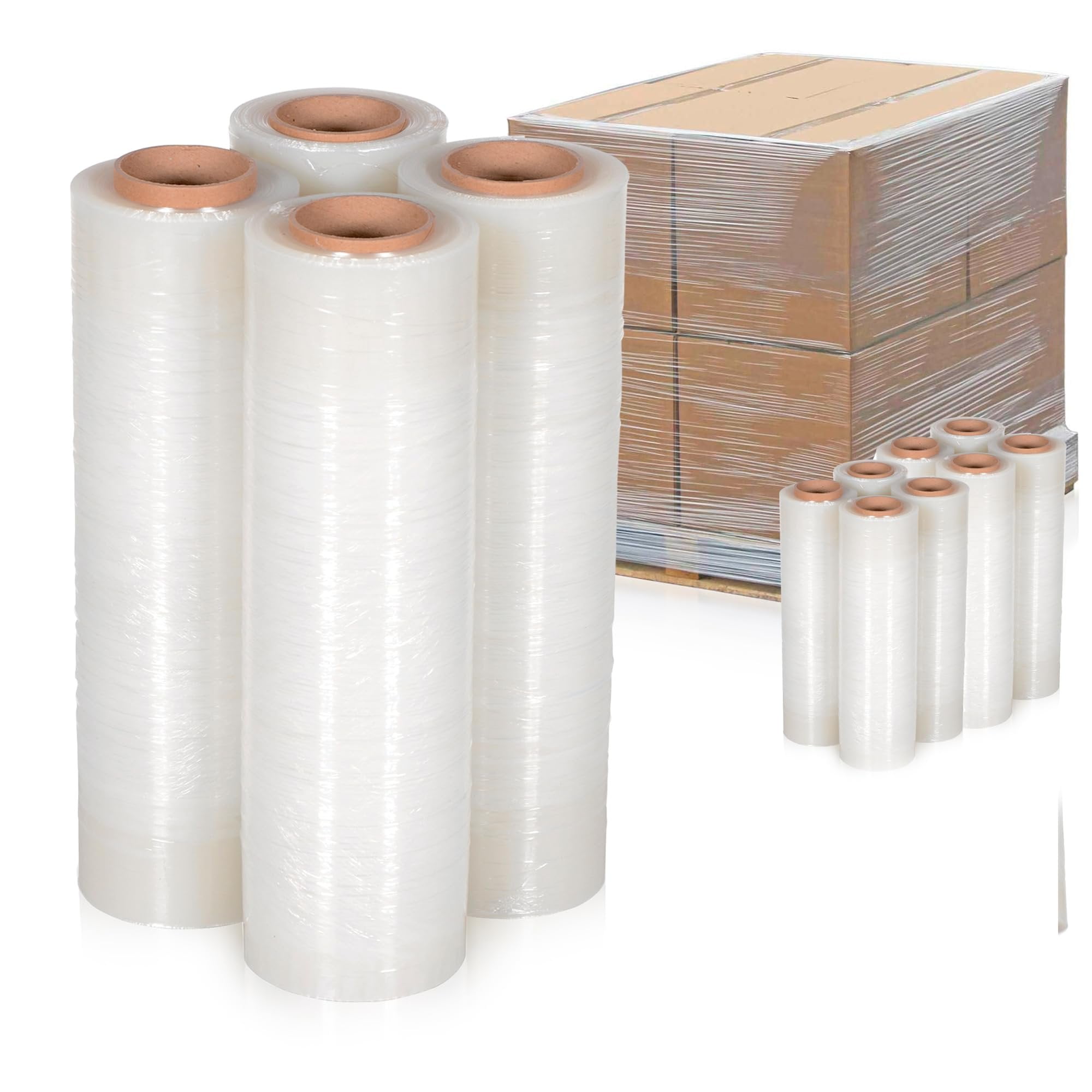 Cast Stretch Wrap for Moving, 18 Inches x 1500 Feet. 12 Rolls of ...