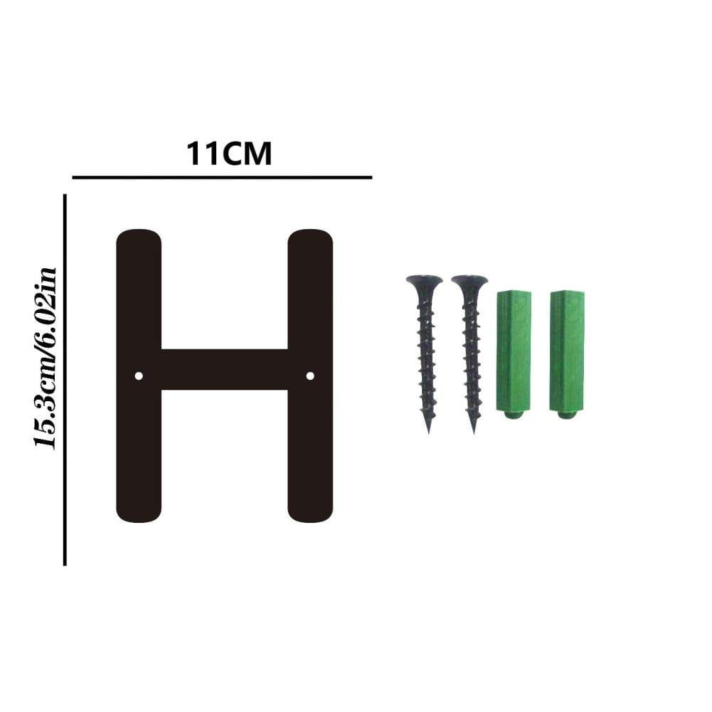 Cast Wrought Iron Black Antique House Door Address Alphabet Letters ...