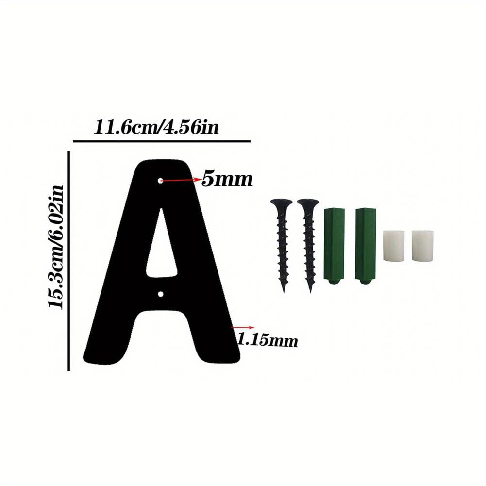 Cast Wrought Iron Black Antique House Door Address Alphabet Letters ...