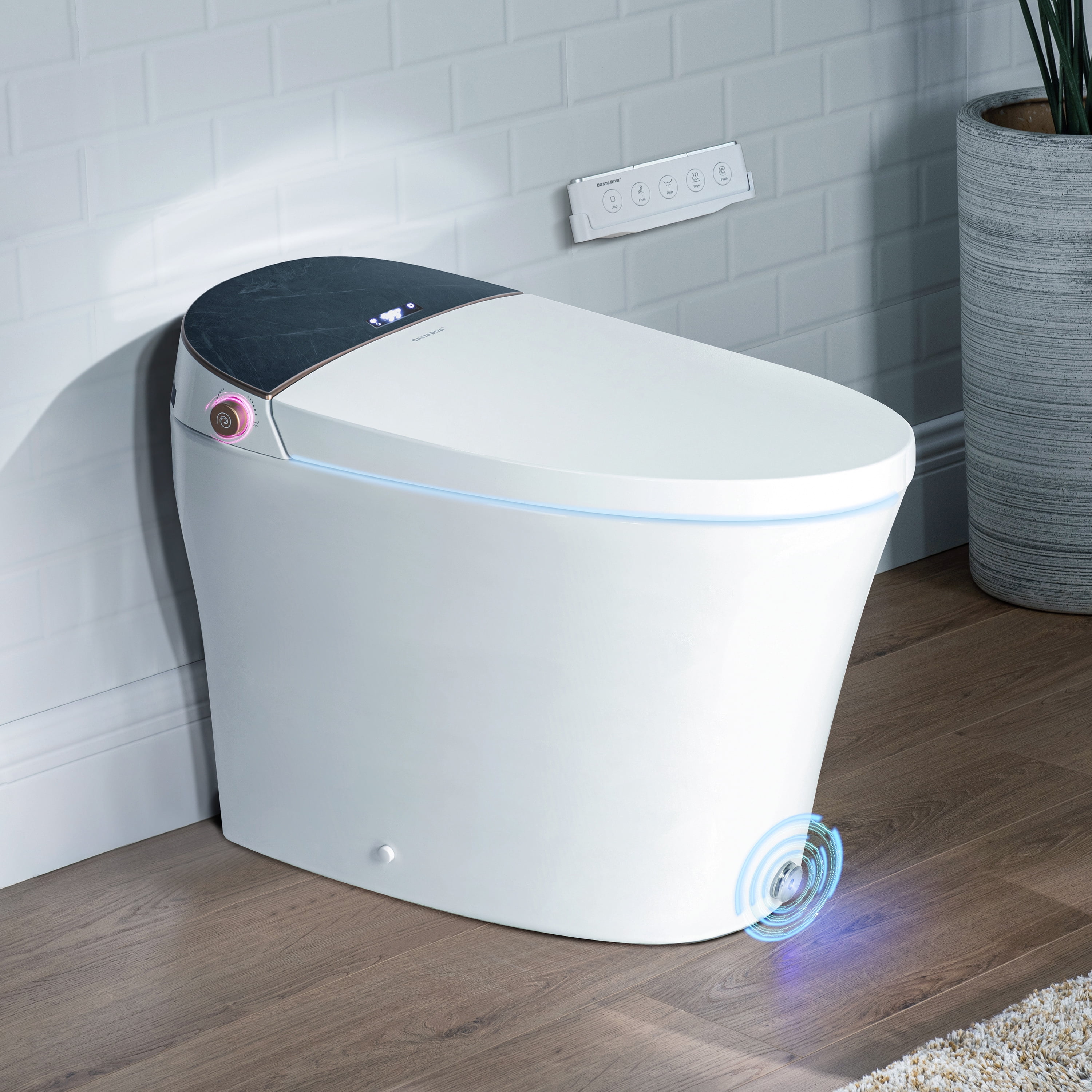Casta Diva Smart Toilet with Auto Open/Close Lid, 1.28GPF Tankless ...