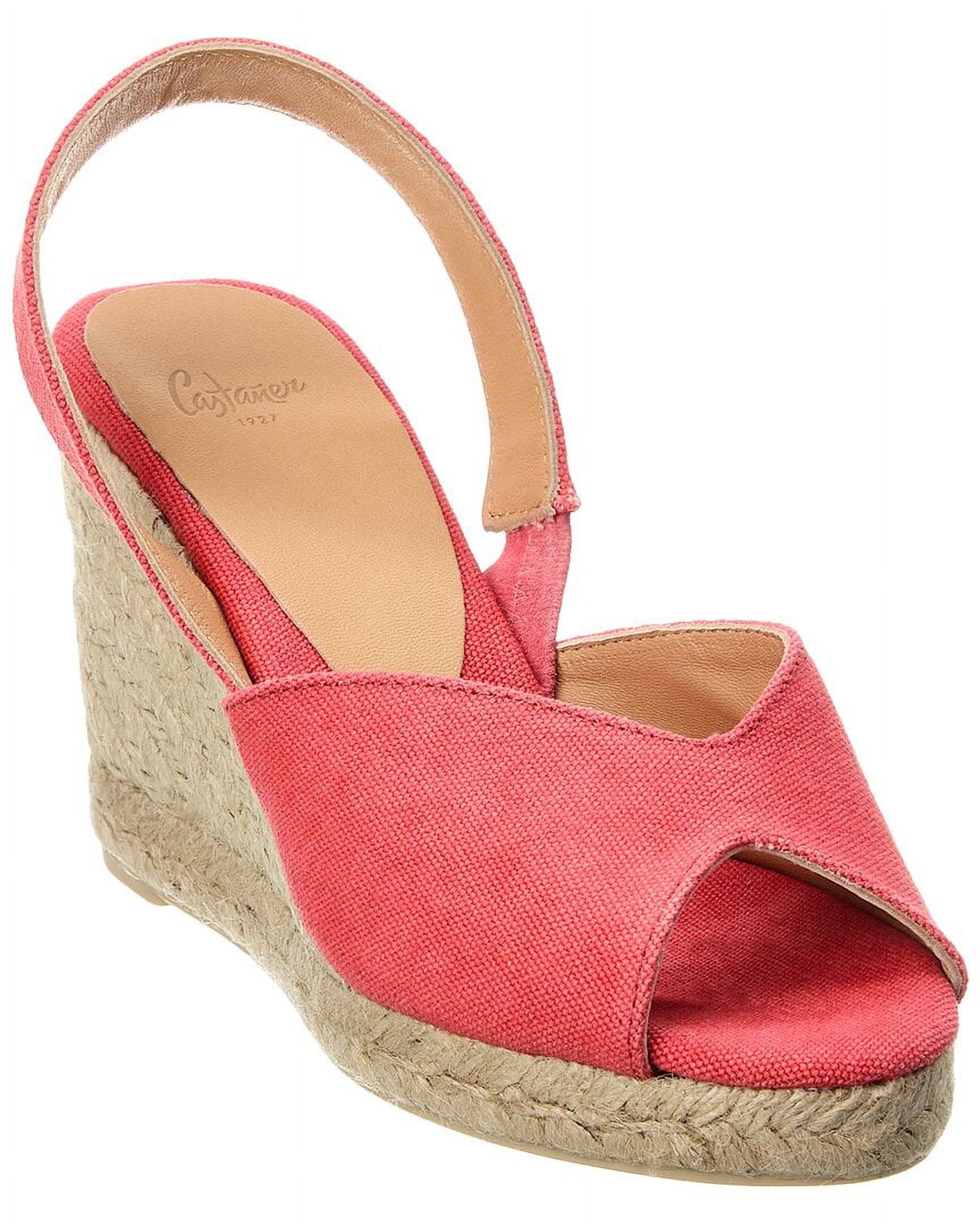 Castañer Brisa Canvas Slingback Wedge Sandal, 38, Orange - Walmart.com