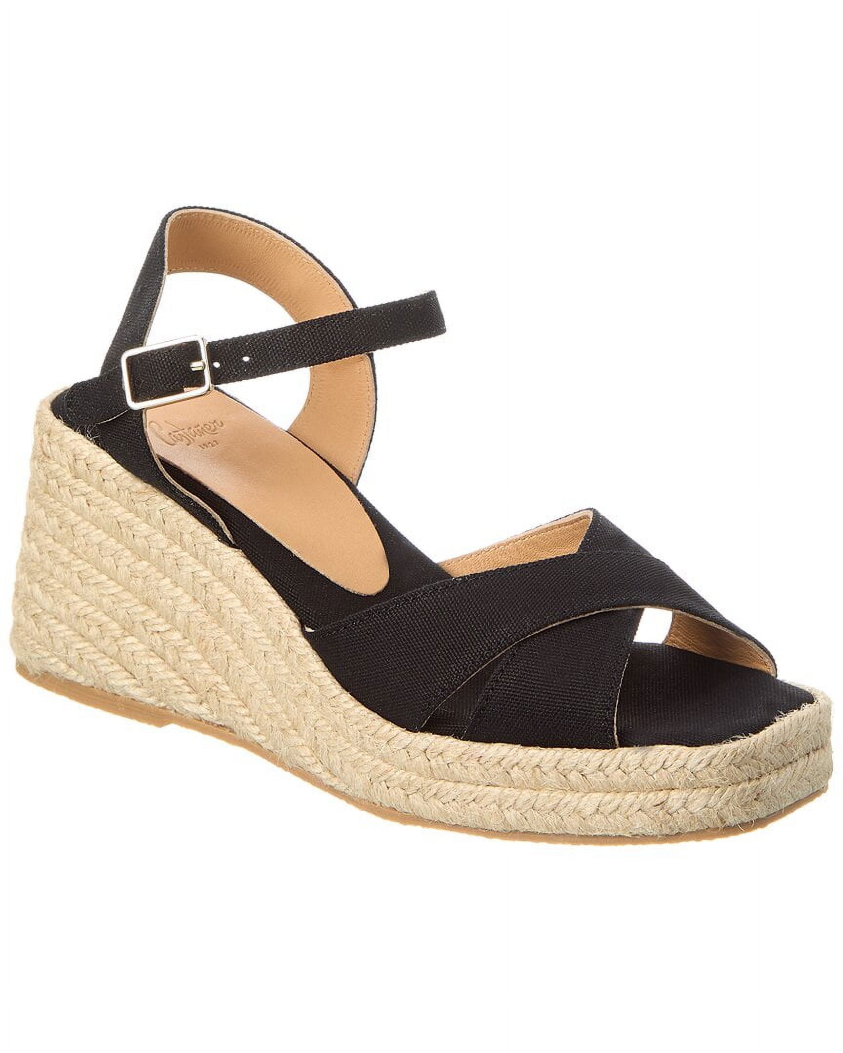Castañer Thea Jute Wedge Sandal, 39, Black - Walmart.com