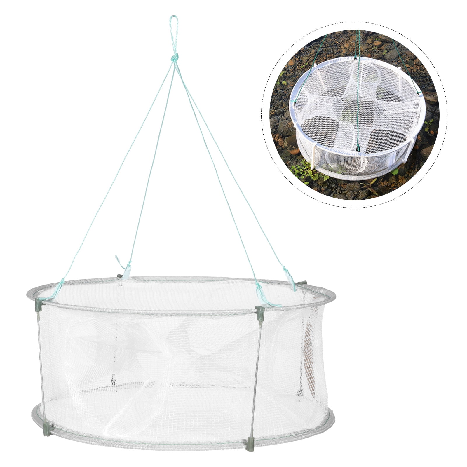 Castable Crab Trap, Foldable Crabbing Net with Rope & Bait Clip, Crab ...