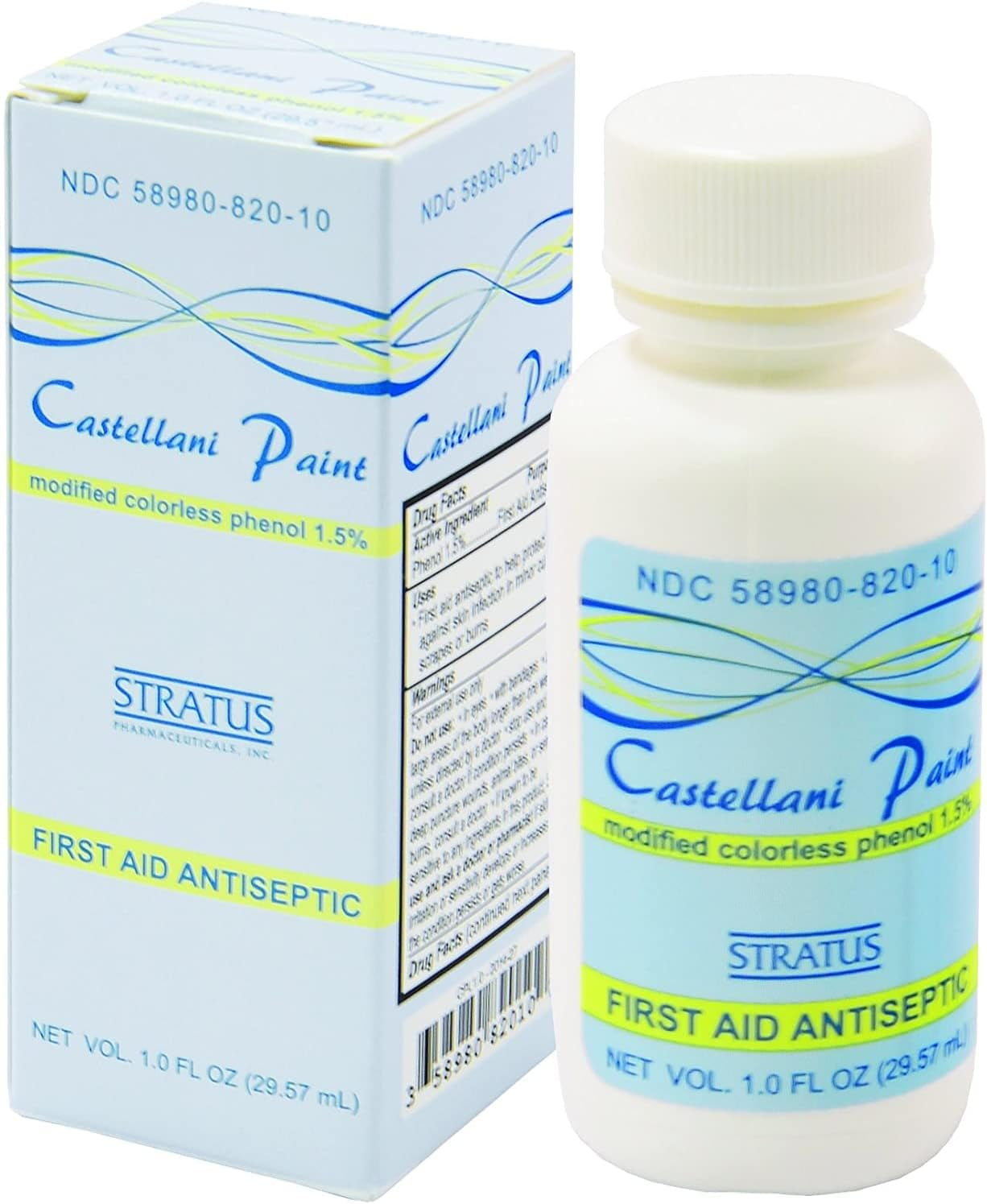 Castellani Paint Modified Colorless Phenol 1.5% First Aid Anti-Septic ...