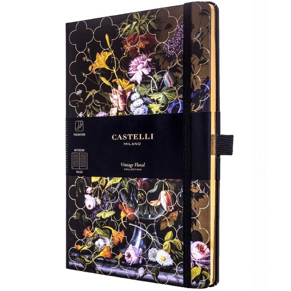 Castelli QC6CB-001 Vintage Floral A5 Notebook, Ruled, Peony - Walmart.com