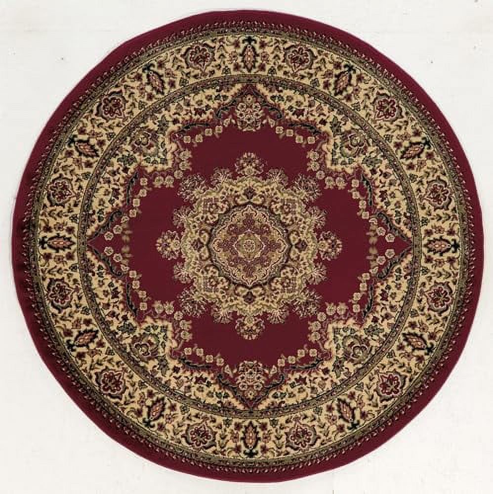 Castello Area Rug, 5'3 Round, Burgundy - Walmart.com