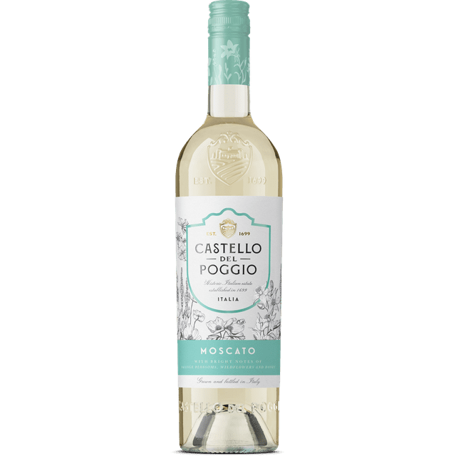 Castello Del Poggio Moscato White Wine, Italy, 750ml Glass Bottle, 5 ...