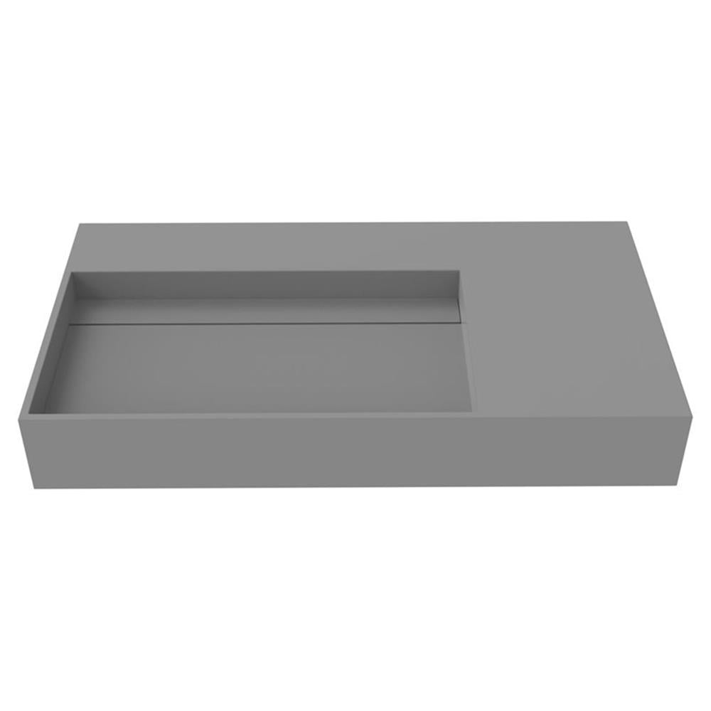 Castello USA Inc Juniper 36" Left Basin Bathroom Sink w/No Faucet Hole ...