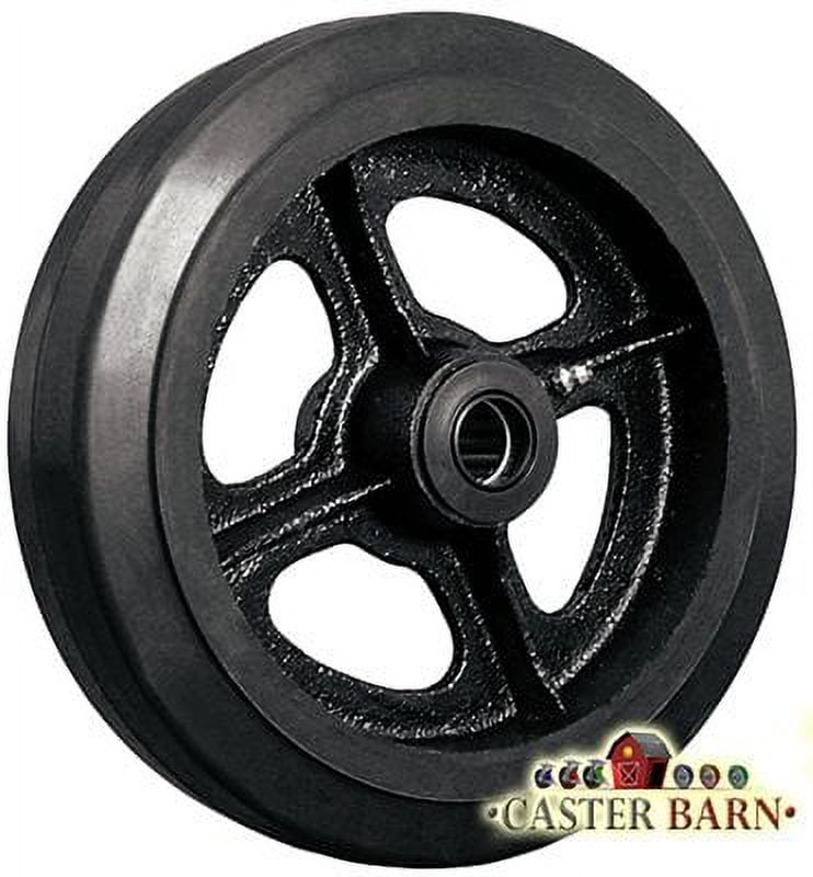 Caster Barn - 6" X 2" MOLD-ON RUBBER ON CAST IRON STEEL WHEEL - 500 LBS ...