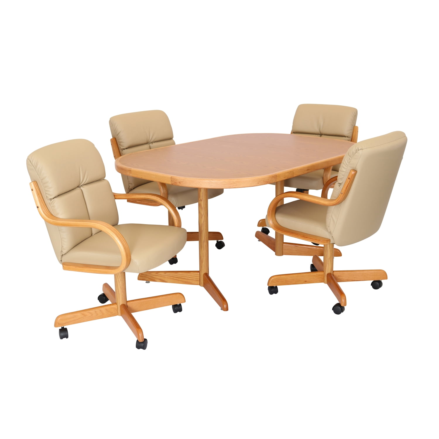 Caster Chair Company 5-Piece 42x[42/60] Caster Dining Set Wood Edge ...