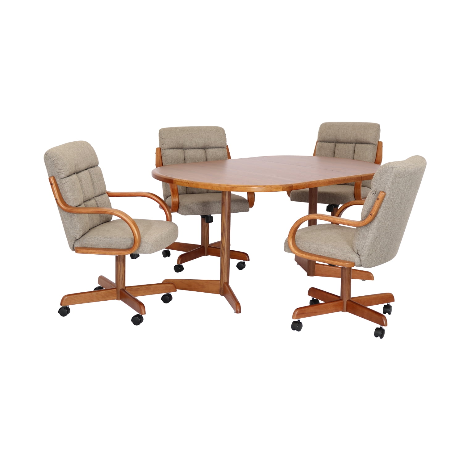 Caster Chair Company 5-Piece 42x[42/60] Caster Dining Set Wood Edge ...