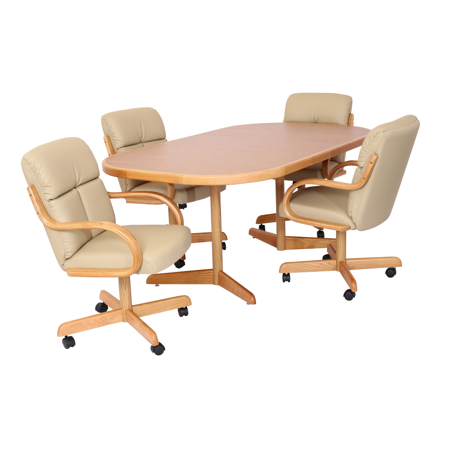 Caster Chair Company 5-Piece 42x[54/72] Caster Dining Set Wood Edge ...