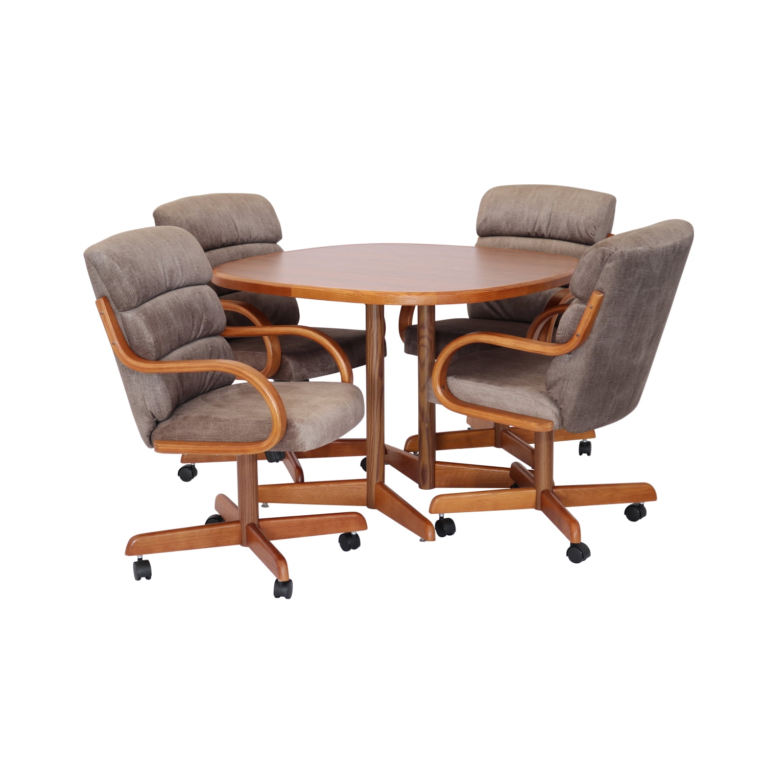 Caster Chair Company Hamilton 5-Piece 42x42 Dining Set, Wood Edge ...