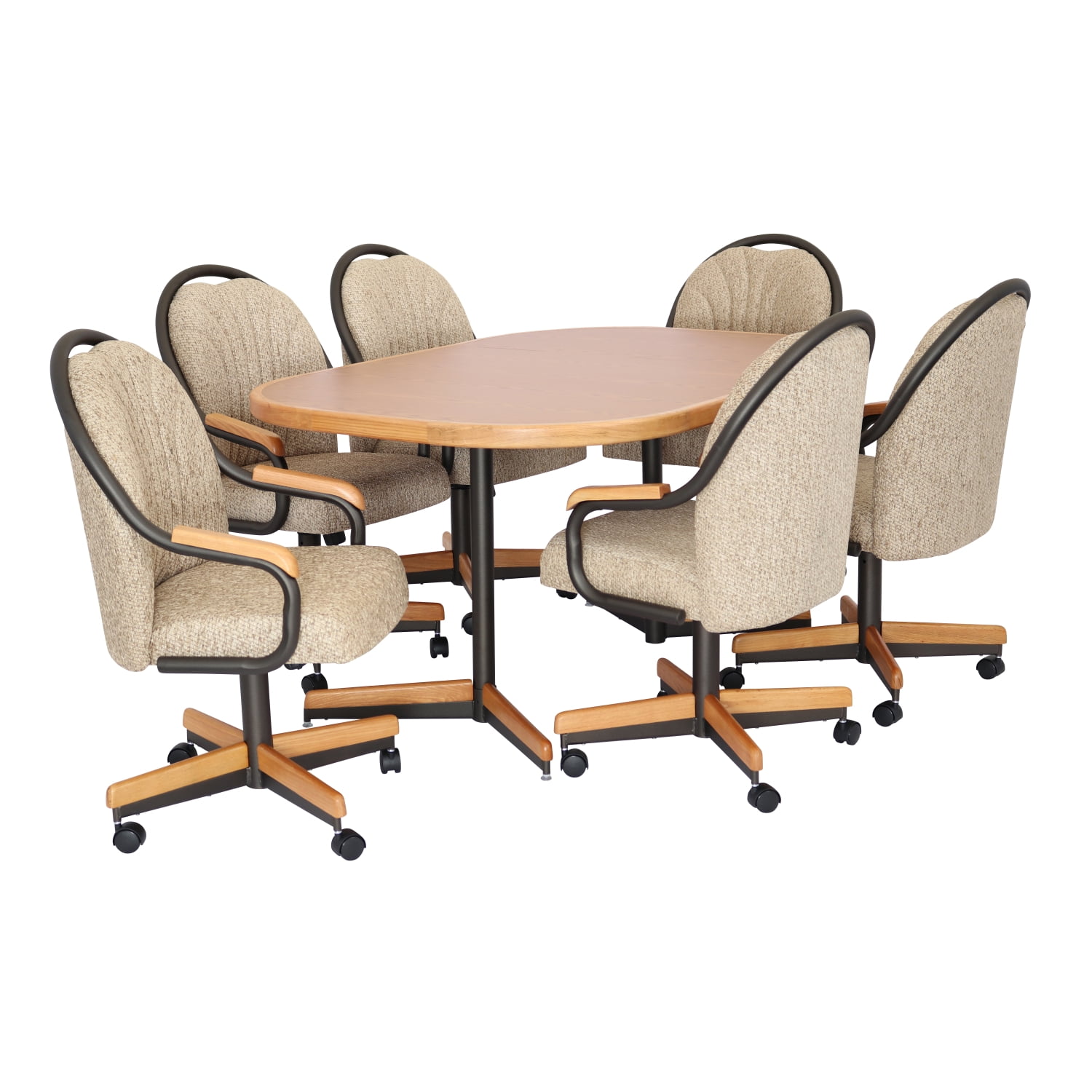 Caster Chair Company 7-Piece 42x[42/60] Caster Dining Set Wood Edge ...