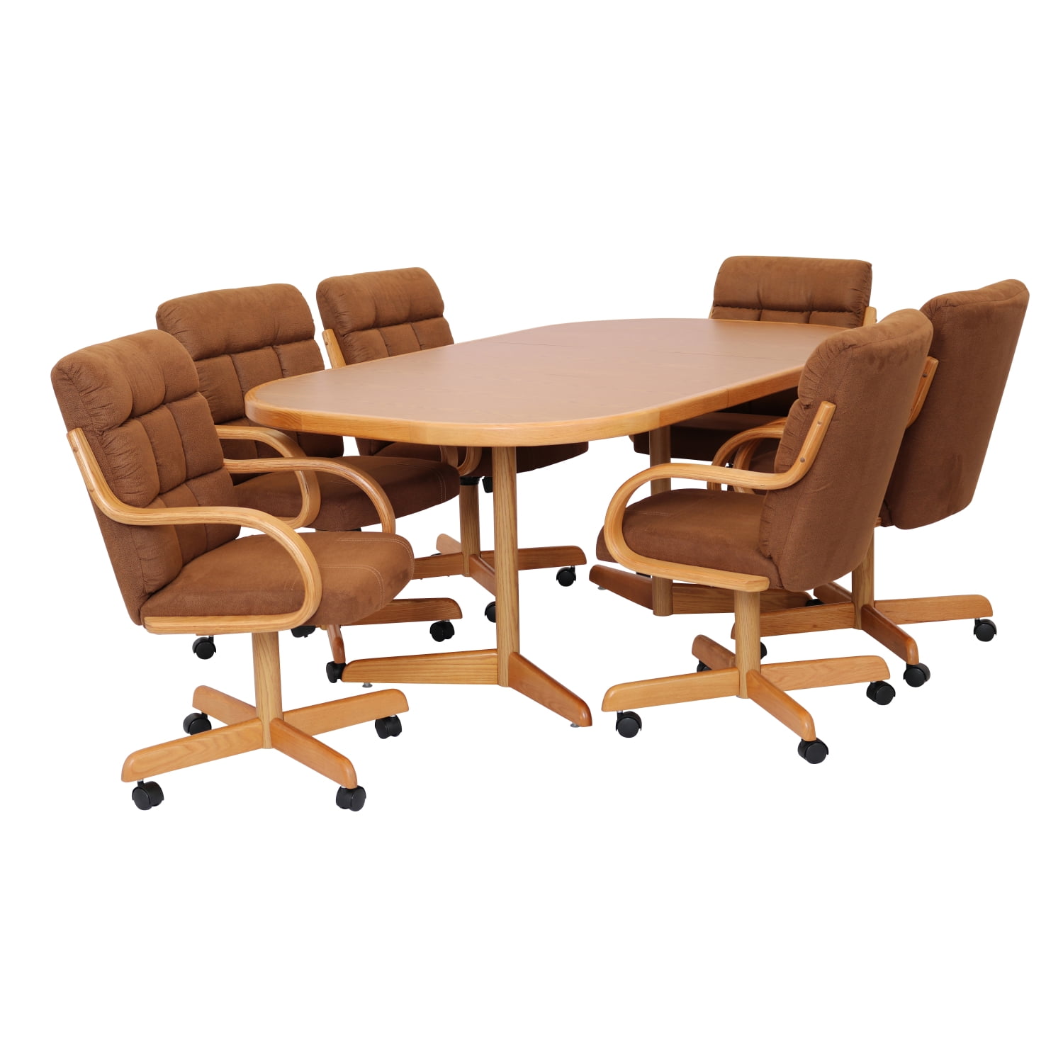 Caster Chair Company 7-Piece 42x[54/72] Caster Dining Set Wood Edge ...