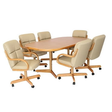 Caster Chair Company 7-Piece 42x[54/72] Caster Dining Set Wood Edge ...
