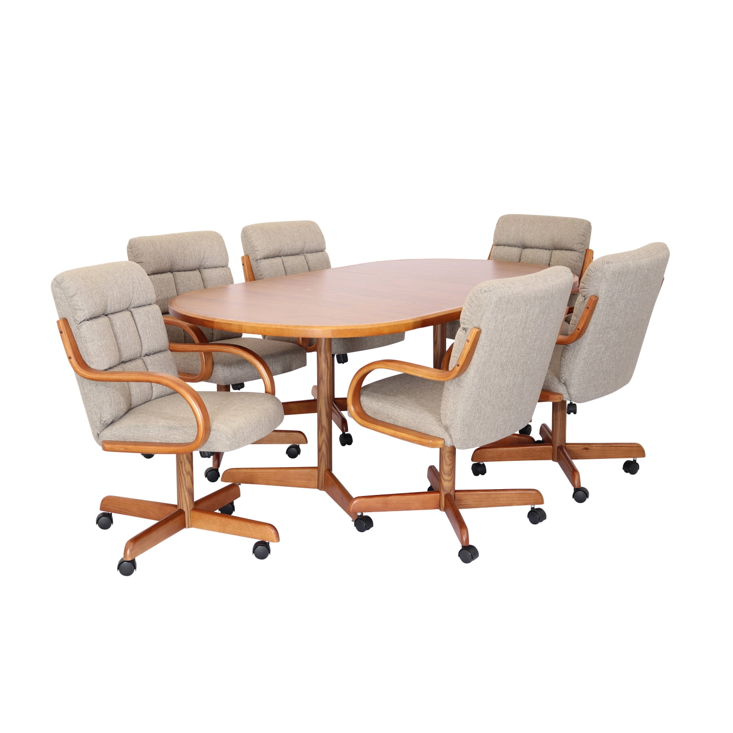 Caster Chair Company 7-Piece 42x[54/72] Caster Dining Set Wood Edge ...