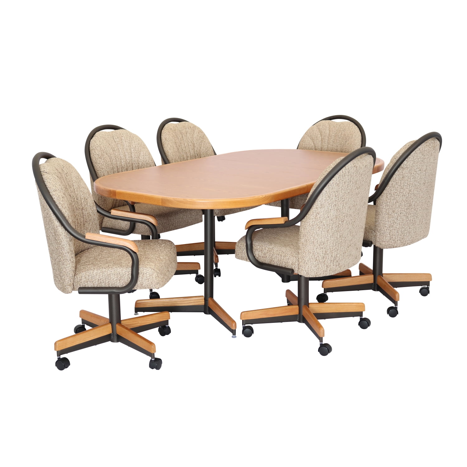 Caster Chair Company 7-Piece 42x[54/72] Caster Dining Set Wood Edge ...