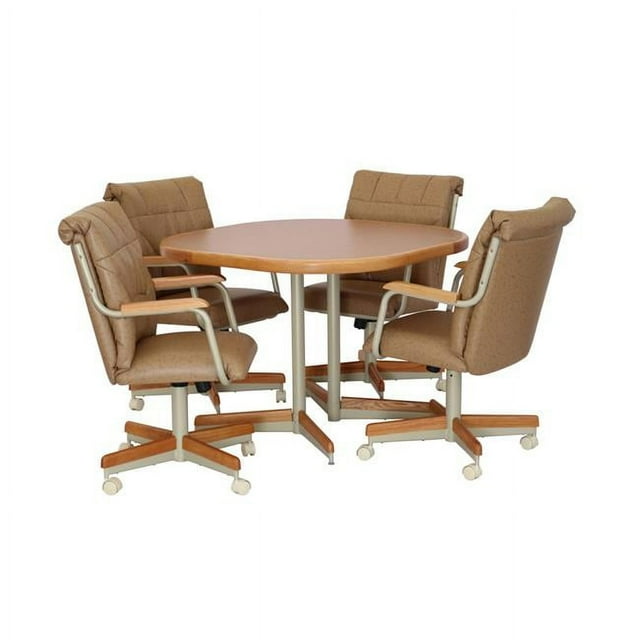 Caster Chair Company Alona 5-Piece 42x42 Caster Dining Set Wood Edge ...