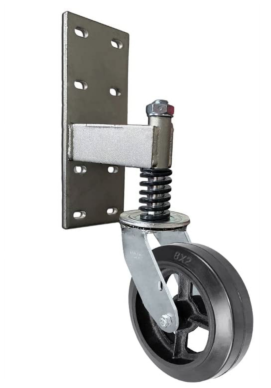 Caster HQ 8" Heavy Duty Spring Loaded Gate Caster (Rubber On Cast Iron ...