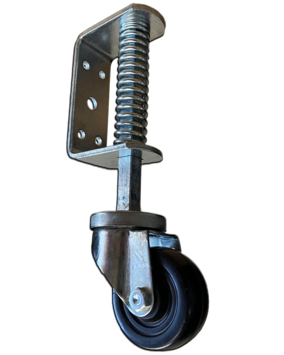 Caster HQ Spring Loaded Gate Caster | 300 lb Capacity | 3" Hard Rubber ...