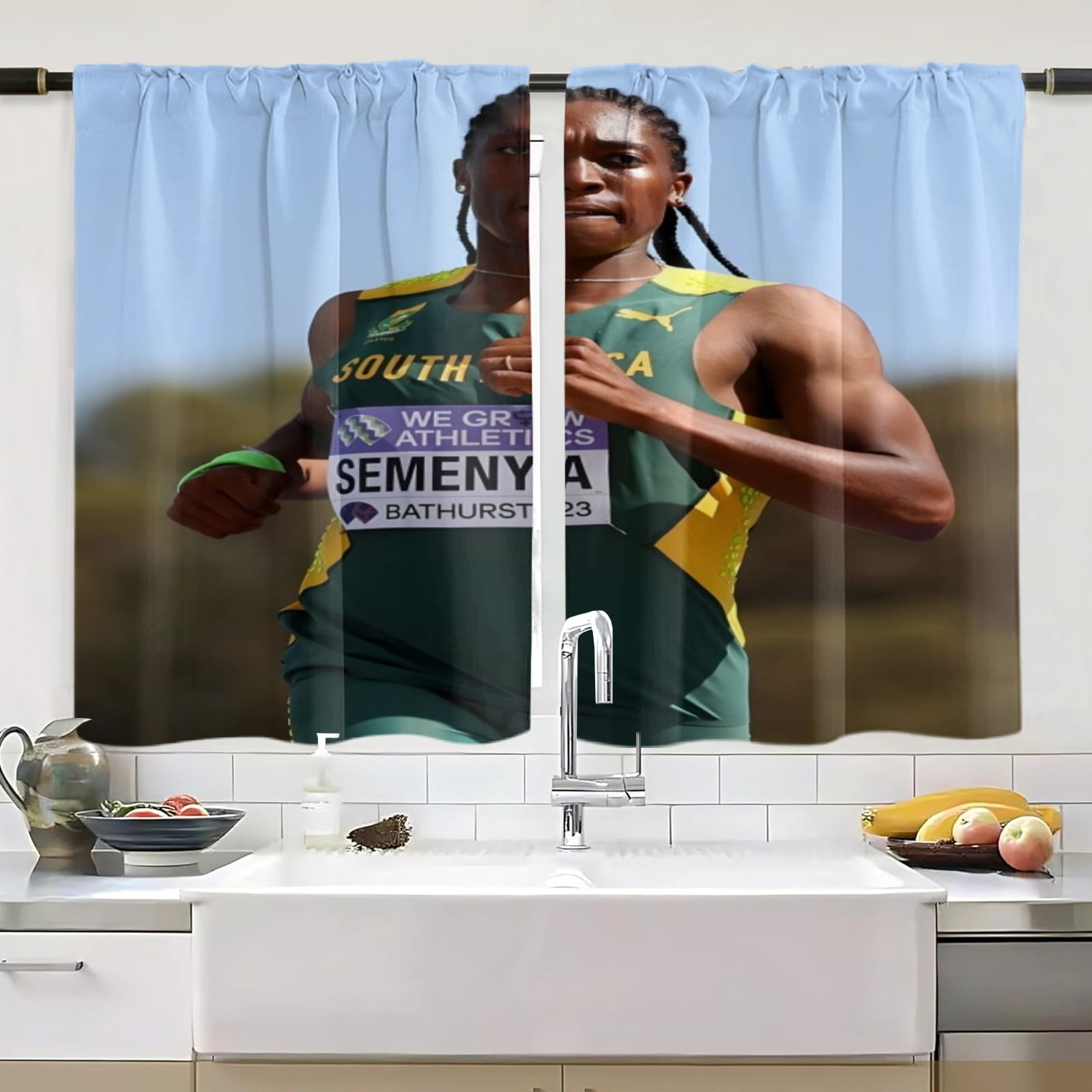 Caster Semenya Window Curtain - 2 Panels(28"x40") - Walmart.com