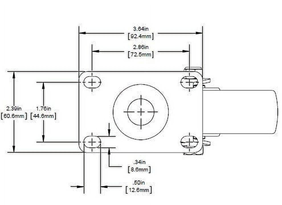 Caster Set of 4 | 5" Non-Marking Rubber for Rubbermaid 4400, 4500 and ...