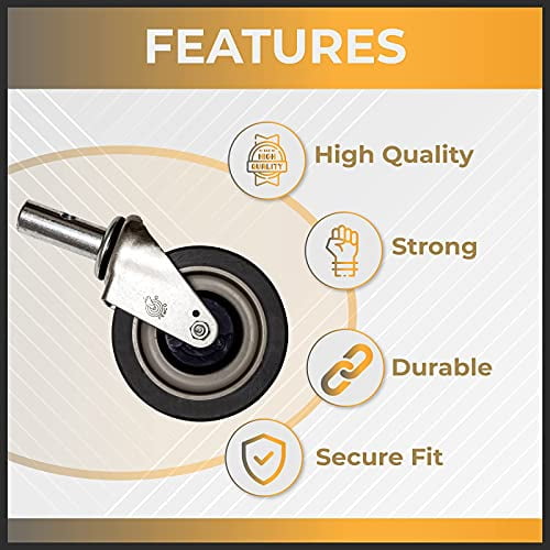 Caster Wheel - 5 inch Heavy Duty Swivel Caster - Thermoplastic Rubber ...