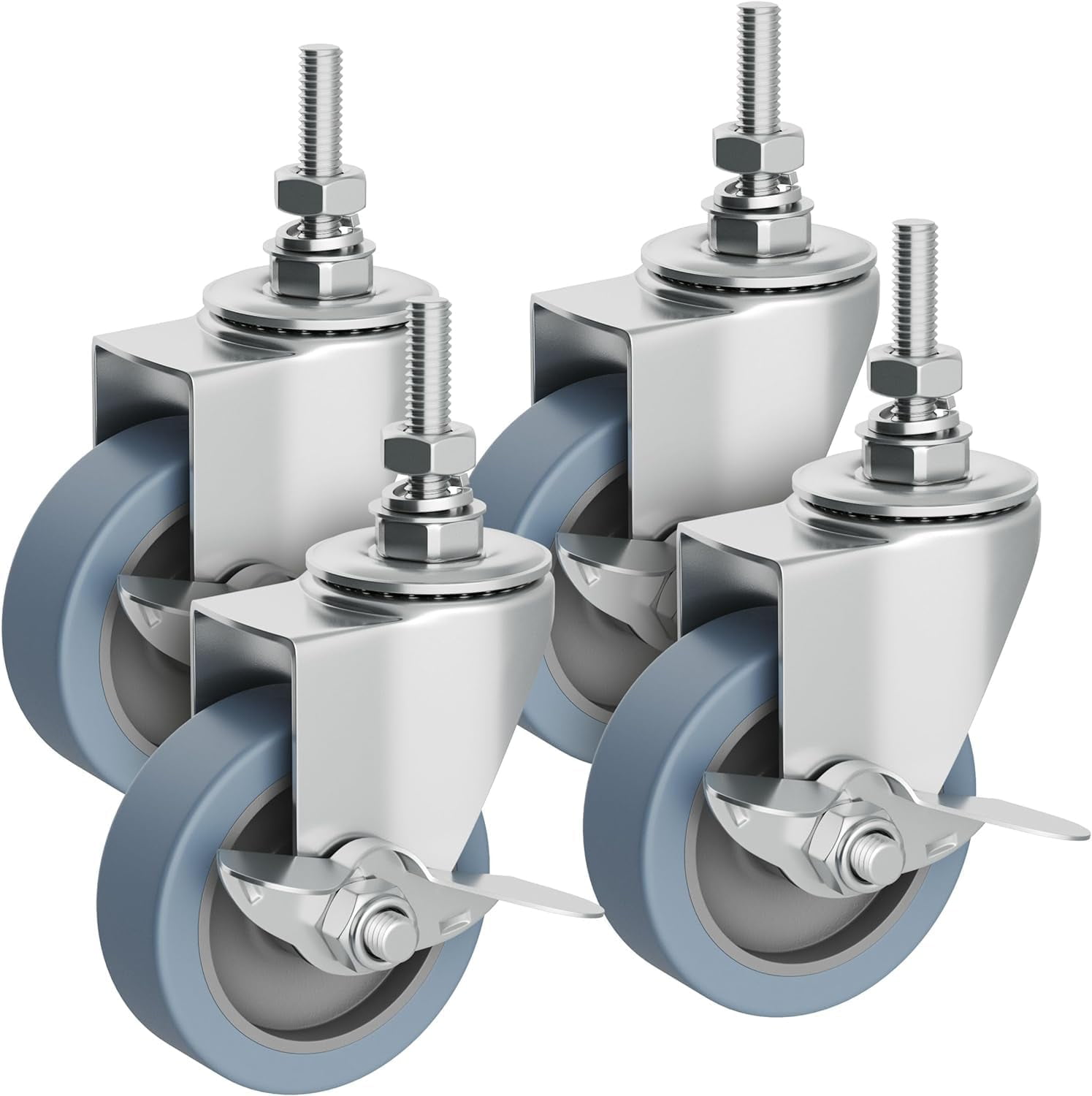 Caster Wheel Set - 3 Inch 5/16" (Grey) - Walmart.com