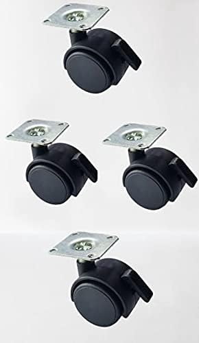 Caster Wheel small for furniture with PlateBreak Lock Stopper Set of 4 ...