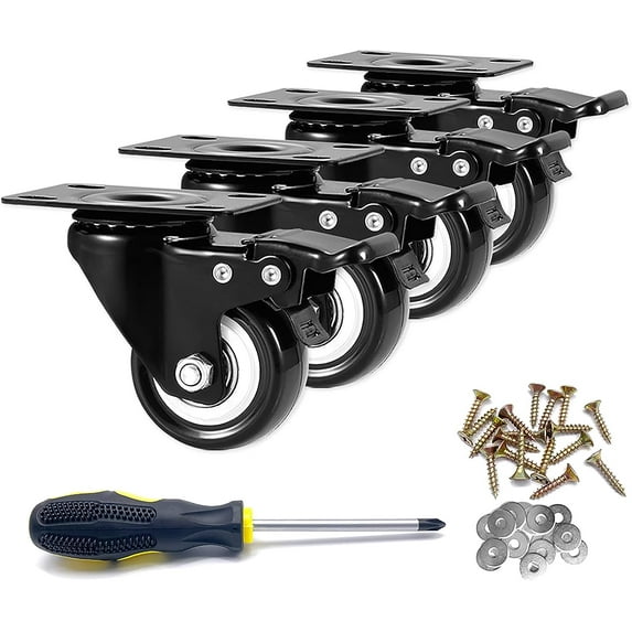 Caster Wheels, 2 inch Casters, Casters Set of 4 Heavy Duty - Locking ...