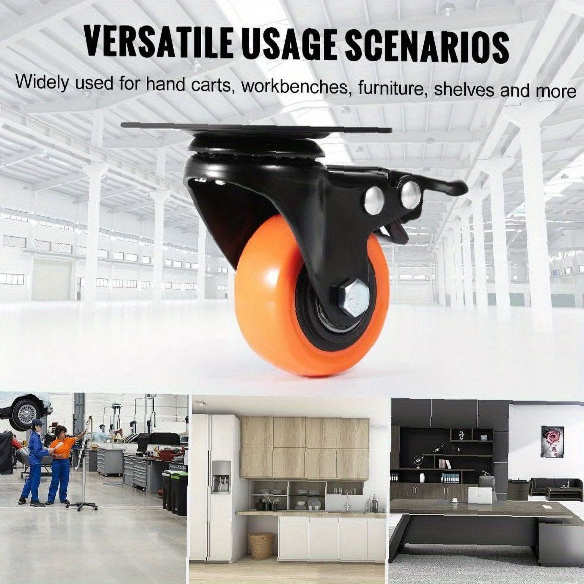 Caster Wheels, 2-inch Swivel Plate Casters, Set of 4, with Security ...