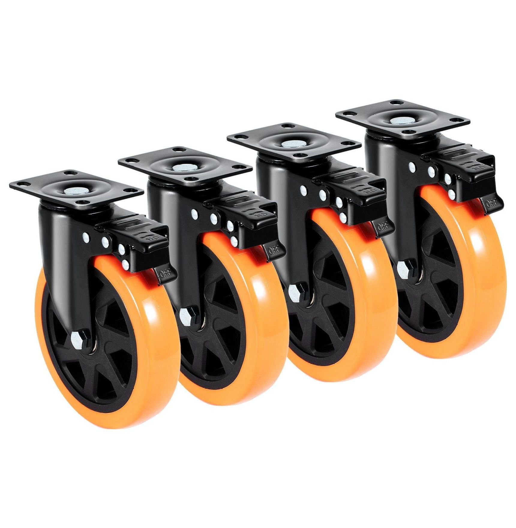 Caster Wheels 6 Inch, Set of 4 Swivel Plate Casters - 700lbs Capacity ...