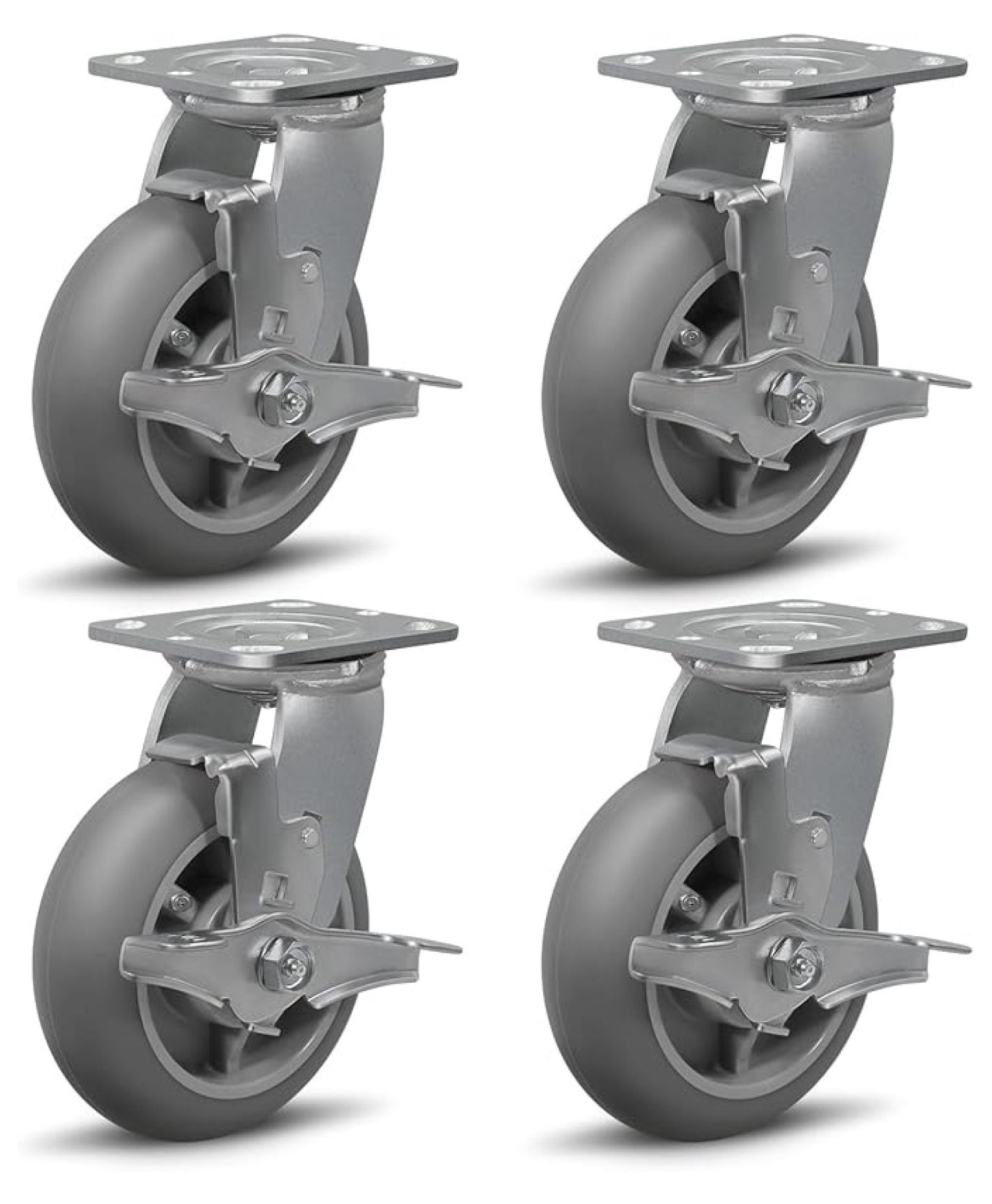 Caster Wheels Heavy Duty, 6" x 2" Casters Set of 4 with Load 2000lbs ...