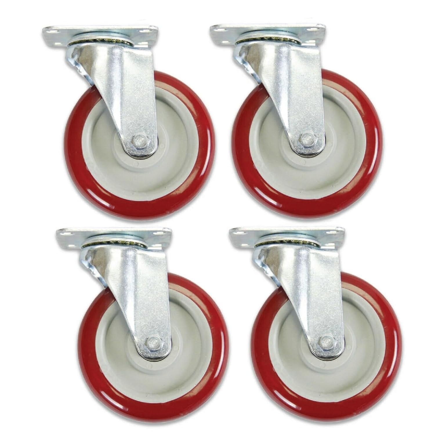Caster Wheels - Pack of 4 5 Inch Heavy Duty Caster Wheels, Swivel Plate ...