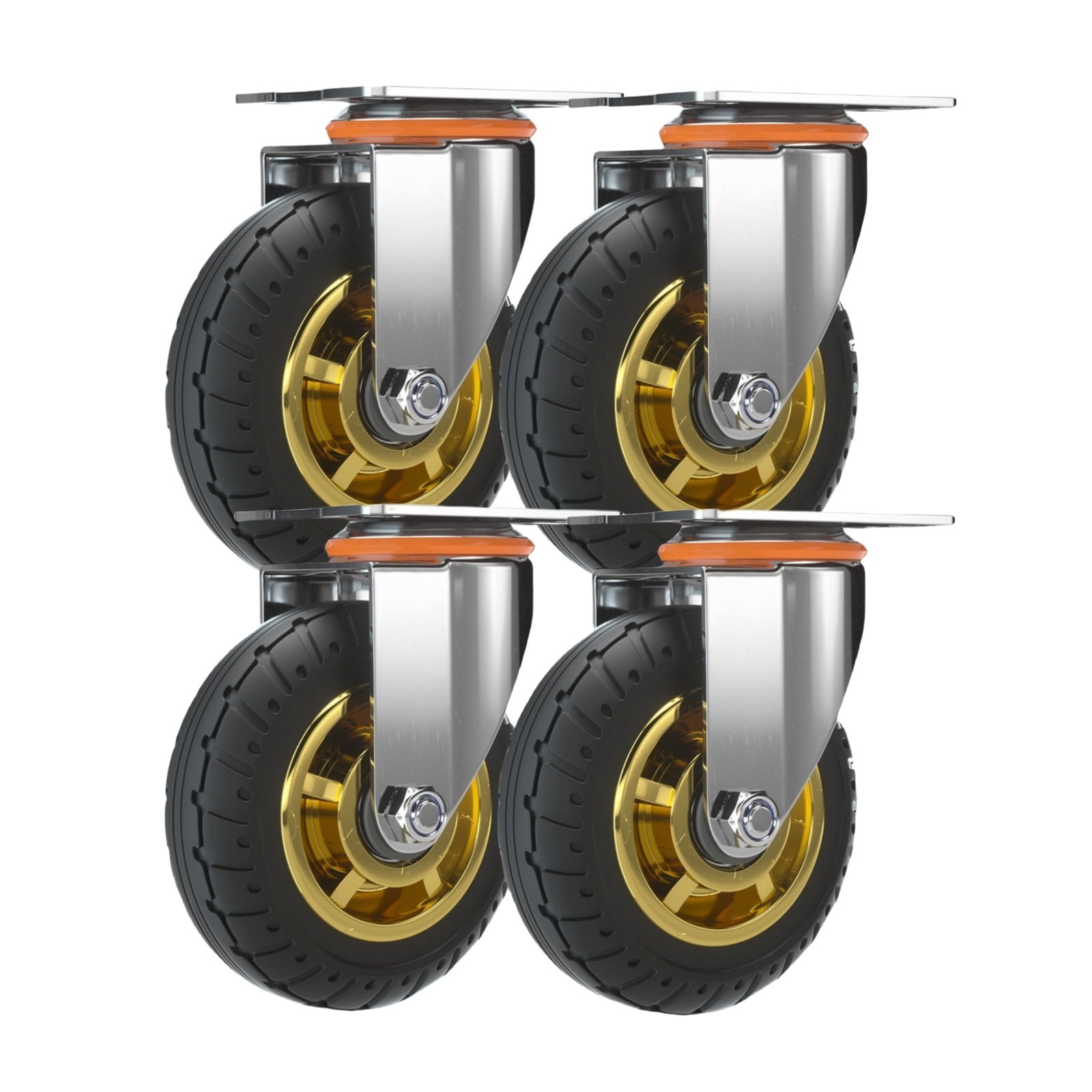 Caster Wheels Set of 4 Industrial Swivel Casters Rubber Wheels for Cart ...