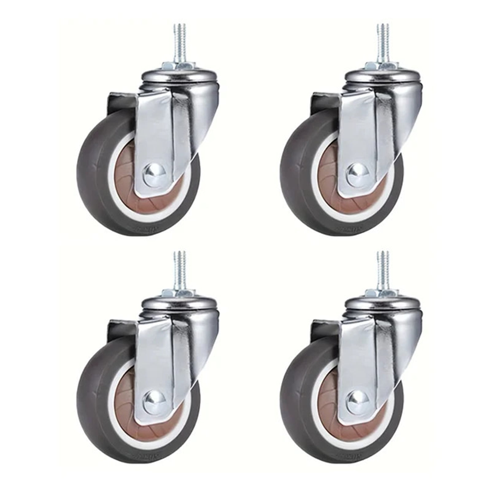 Caster Wheels TPR Screw Lever Universal Casters Swivel Stem TPR Wheels ...