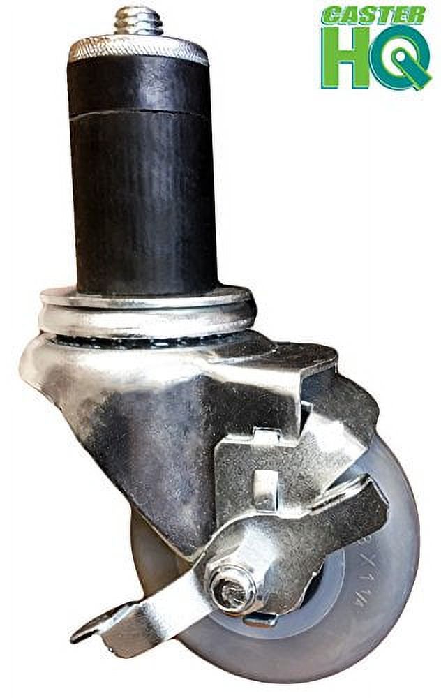 Caster for Work Tables, 3" Polyurethane Wheel - 1-1/2" Expanding Rubber ...