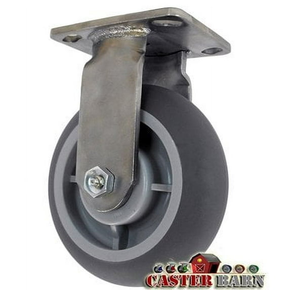 CasterHQ 4" X 2" INCH STAINLESS RIDGID / FIXED CASTER - THERMO PLASTIC ...