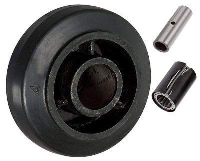 CasterHQ - 4" X 2" Rubber ON CAST Iron Wheel - 300 lbs Capacity ...
