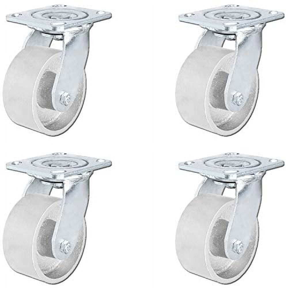 CasterHQ - 4" x 2" Steel Wheel Casters | Set of 4 Swivel Casters | 700 ...
