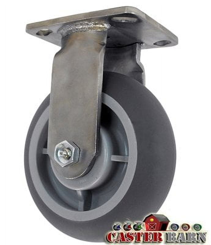 CasterHQ 5" X 2" INCH STAINLESS RIDGID / FIXED CASTER - THERMO PLASTIC ...