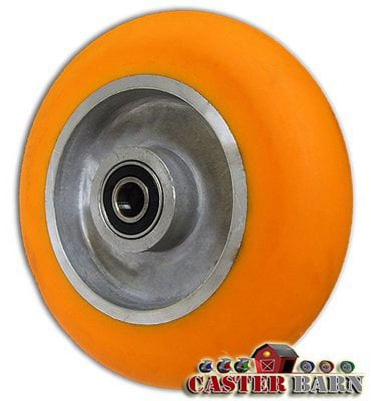 CasterHQ 8" X 2" ORANGE CROWN TREAD POLYURETHANE ON ALUMINUM CORE ...