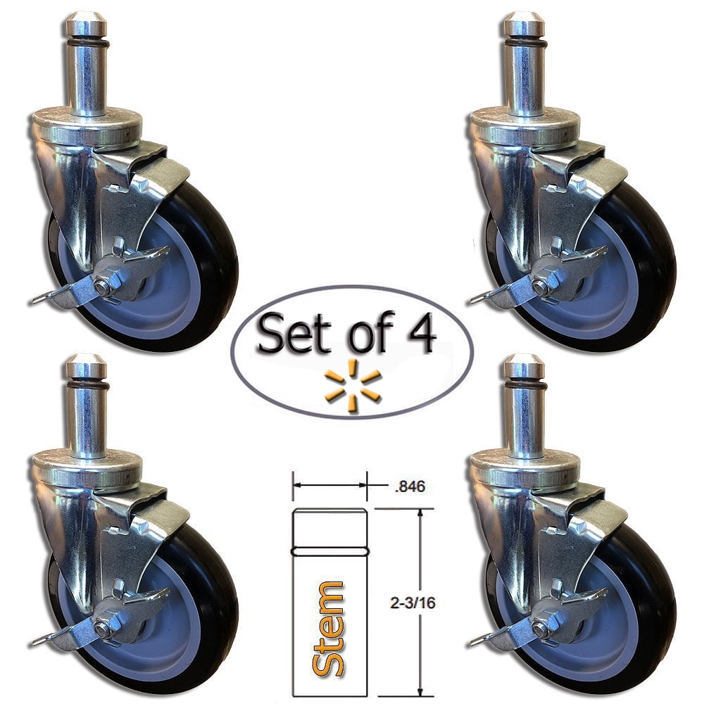 CasterHQ - NEW 5" Caster set for Metro Wire Shelving - Set of 4 Casters ...