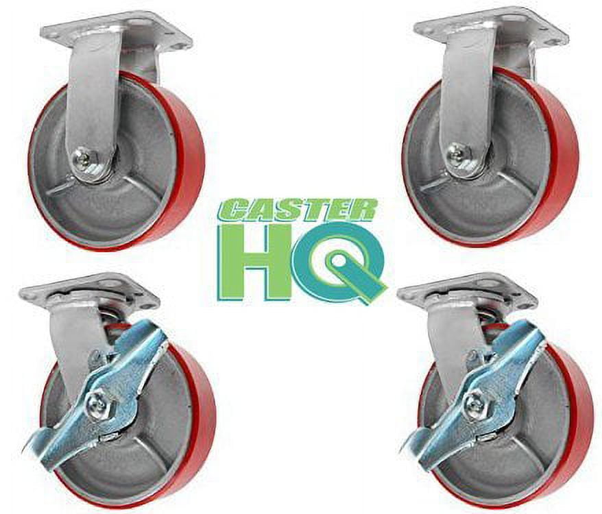 CasterHQ Toolbox Caster Set Of 4 - 8" x 2". Heavy Duty Caster Set with ...