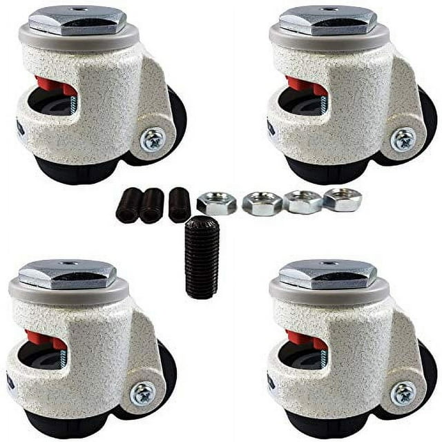 CasterHQ Wheel Master - Retractable Leveling Machine Stem Casters - 4 ...