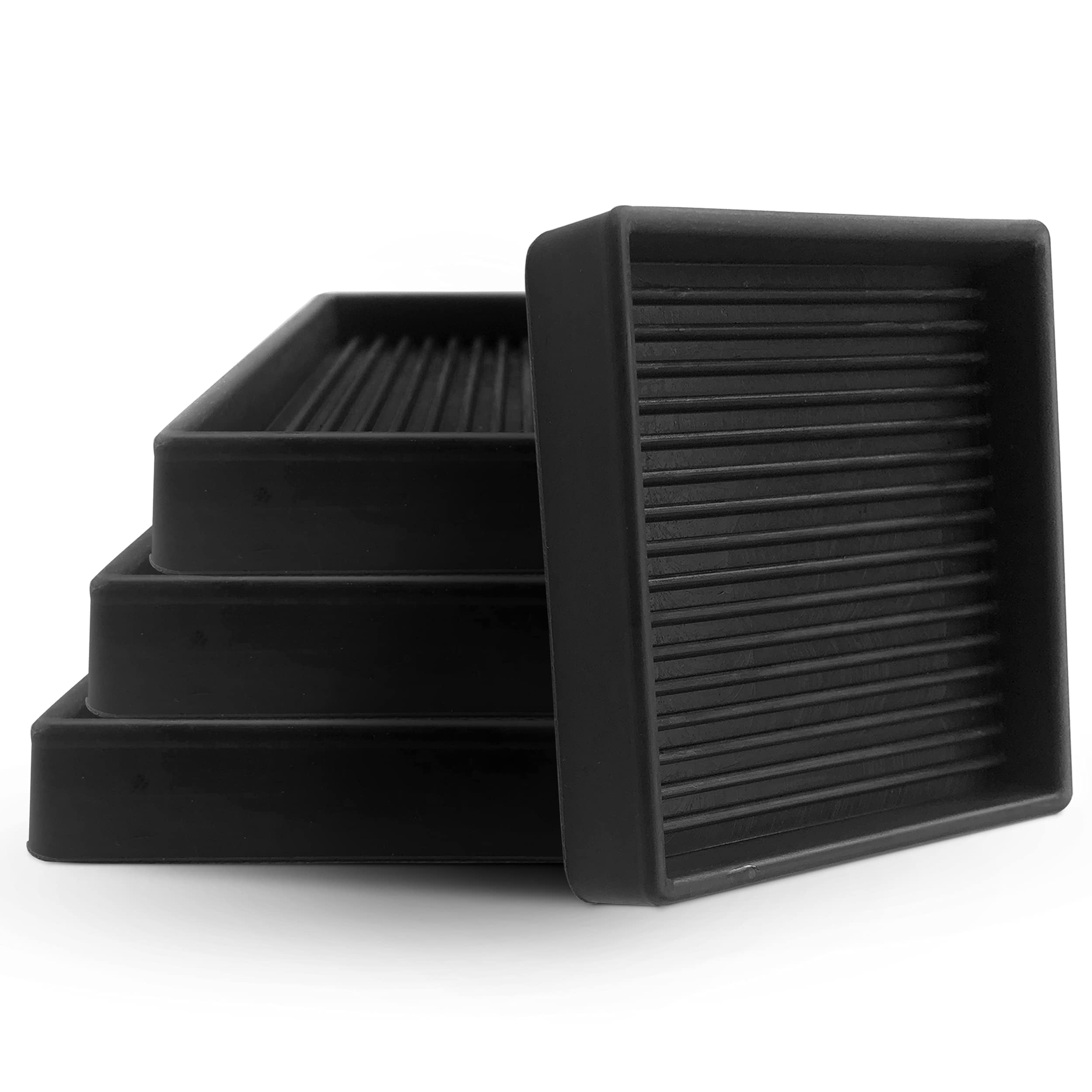 CasterMaster Non-Slip 4 Inch Rubber Furniture Caster Pads Grippers, 4 ...