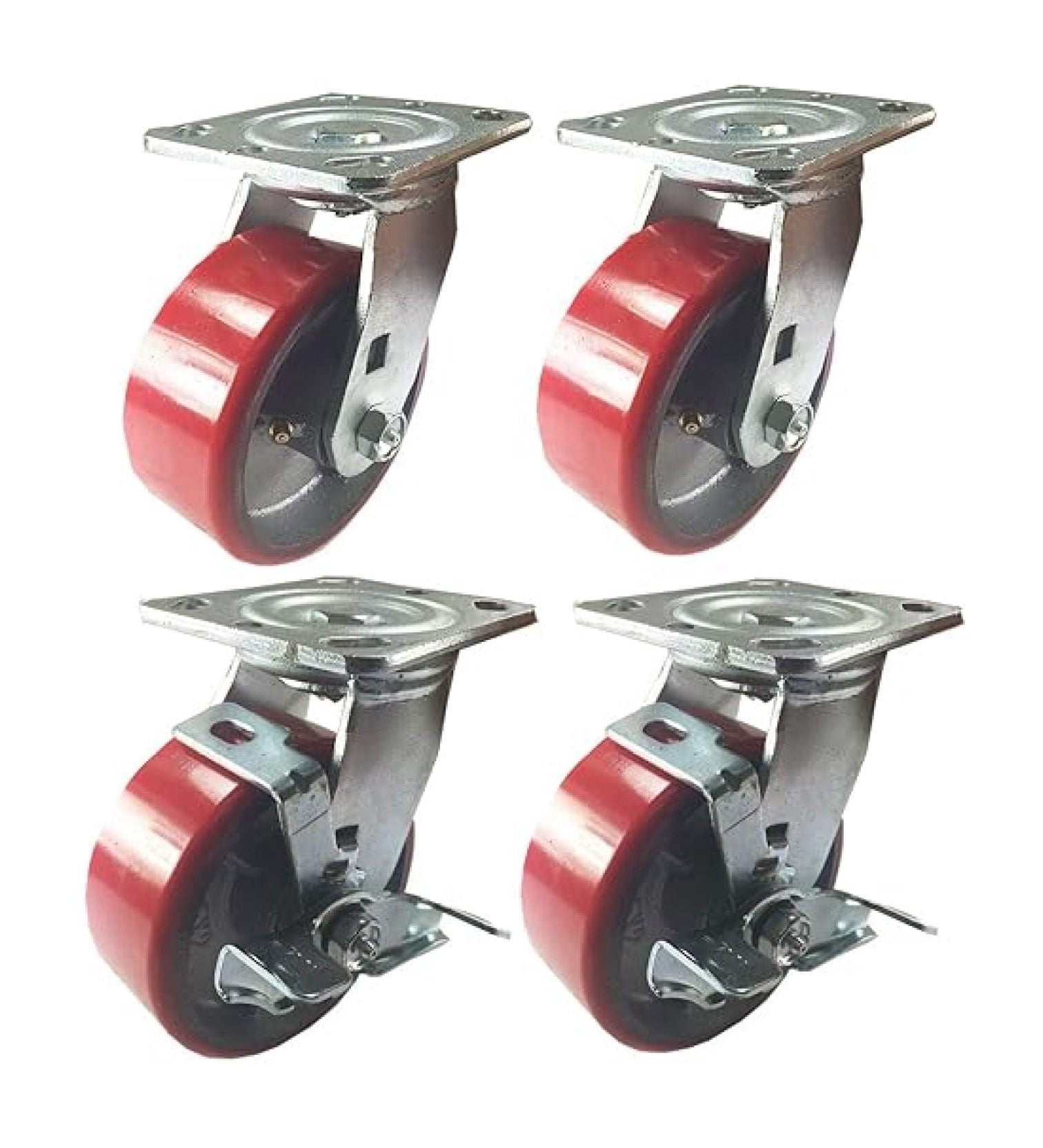 Casters 4" 5" 6" 8" Wheels Heavy Duty Cast Iron Hub Non Skid Mark 2 ...